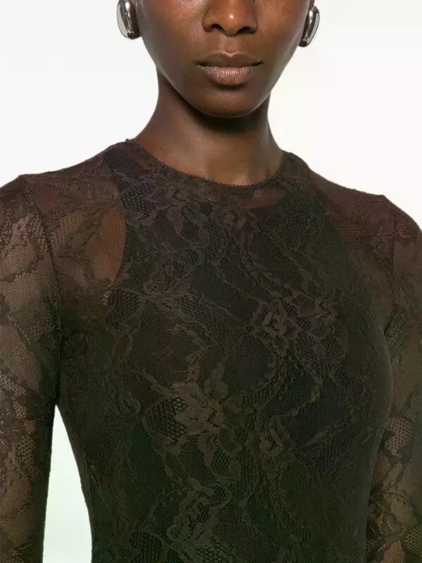 Andamane Sheila Lace Pattern Long Sleeve Jumpsuit