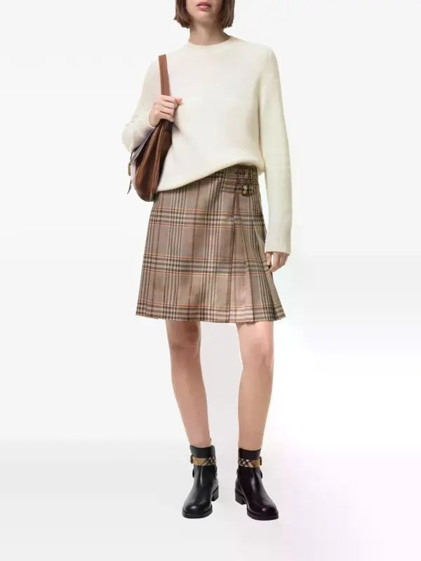 Burberry Check Wool Kilt - Neutrals