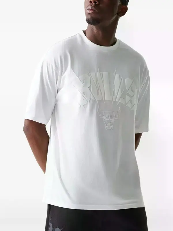 New Era Chicago Bulls Nba Logo-print Cotton T-shirt - White