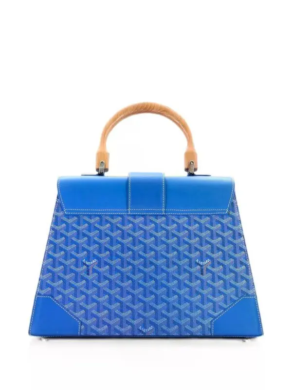 Goyard Saigon Top Handle Bag Coated Canvas With Leather Mm Satchel - Blue