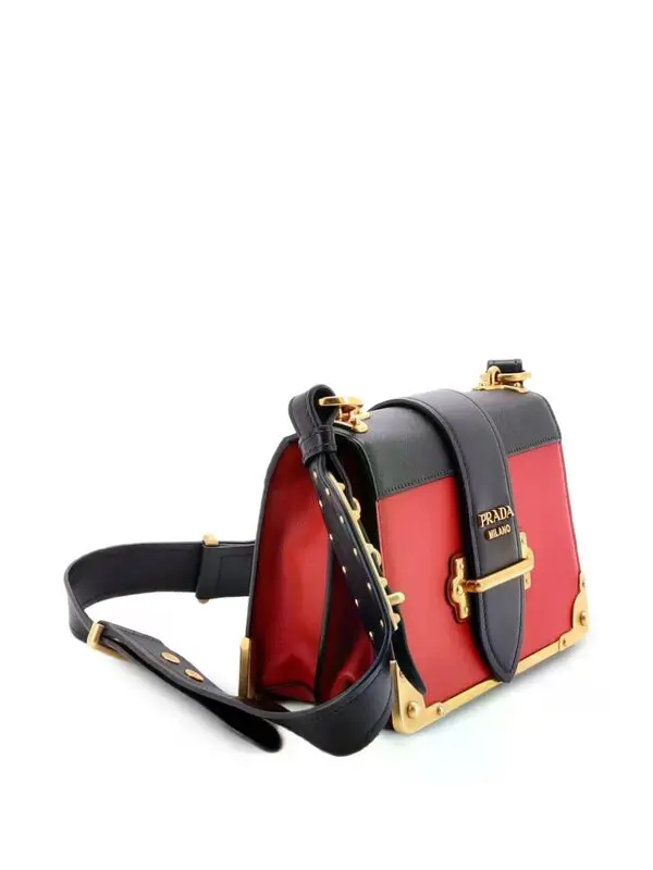 Prada Cahier Leather And Saffiano Leather Small Crossbody Bag