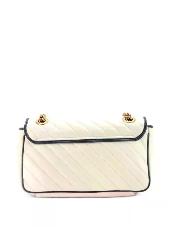 Gucci Gg Marmont Flap Bag Diagonal Quilted Leather Small Crossbody Bag - Blue