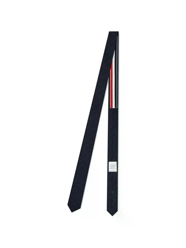 Thom Browne Windowpane-check Rwb-stripe Tie
