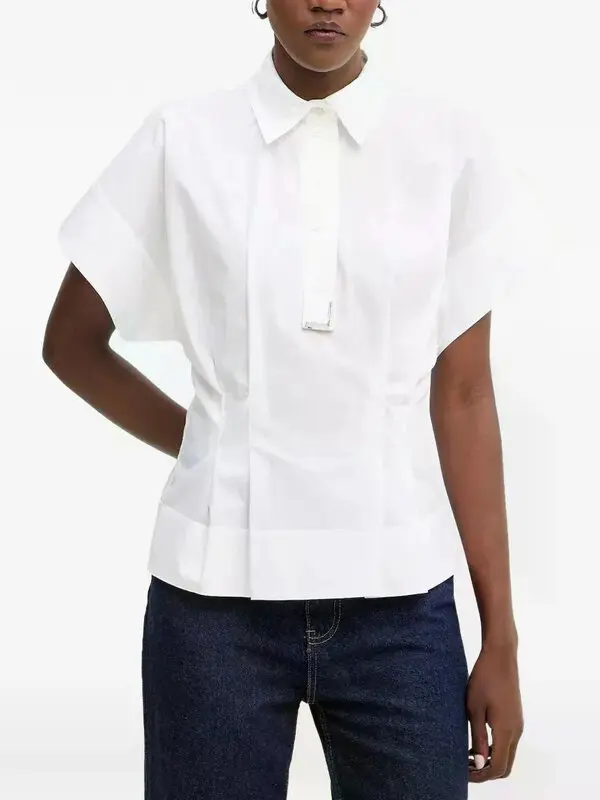 Karl Lagerfeld Metal Detail Poplin Shirt - White