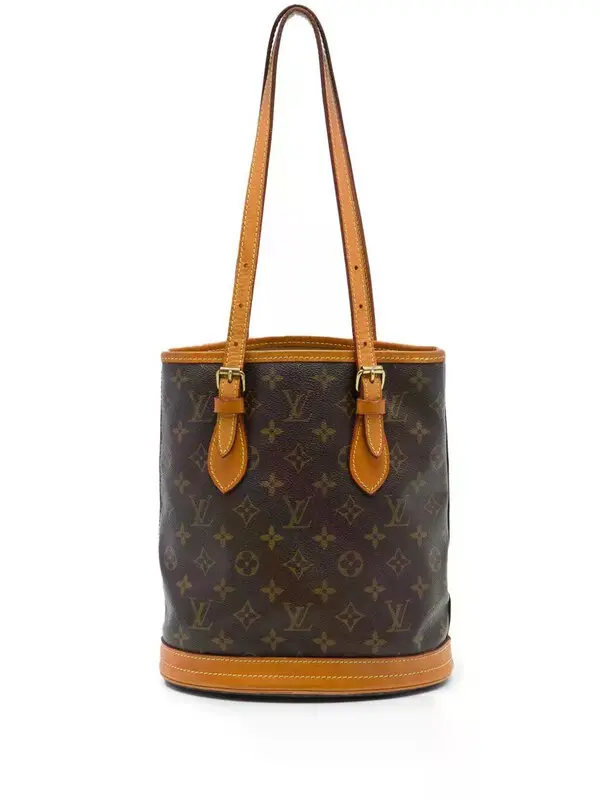 LOUIS VUITTON 1997 Monogram Petit Bucket Bag - Brown