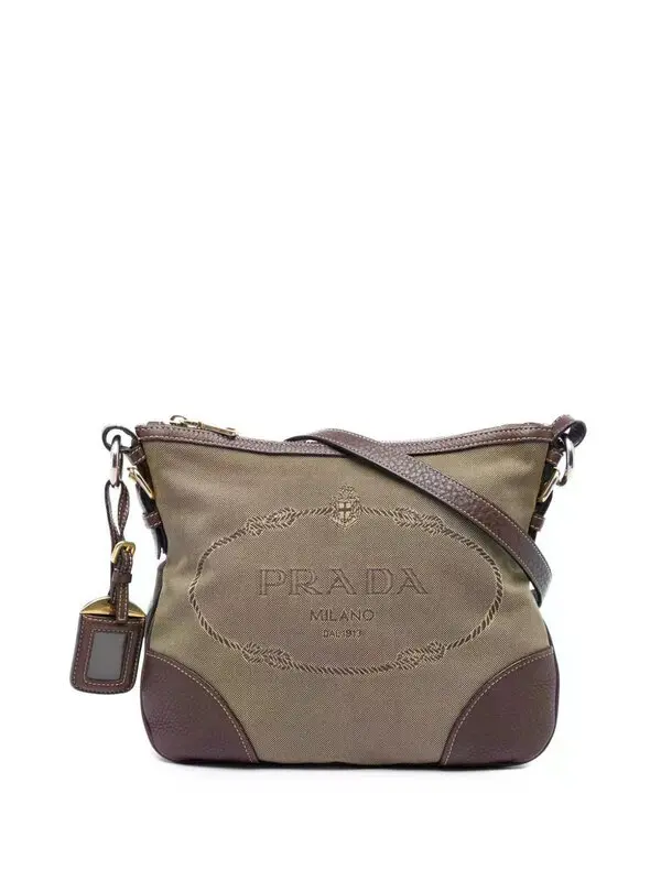 Prada 2000-2026 Canvas Canapa Logo Crossbody Bag - Neutrals