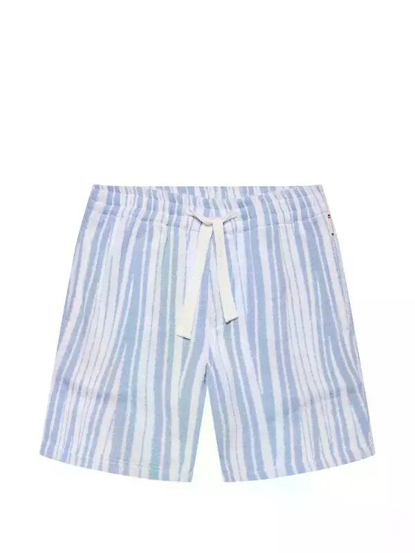 Orlebar Brown Trevone Towelling Stripe-print Shorts - Blue