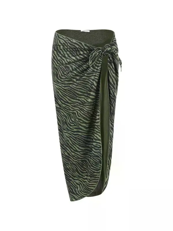 Oseree Animal-print Lurex Pareo - Black