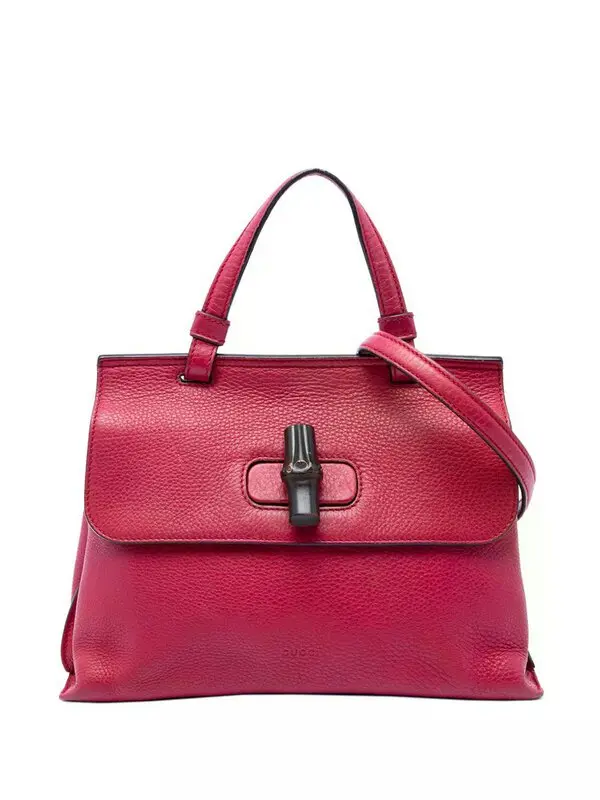 Gucci 2016-2026 Small Calfskin Bamboo Daily Satchel - Pink