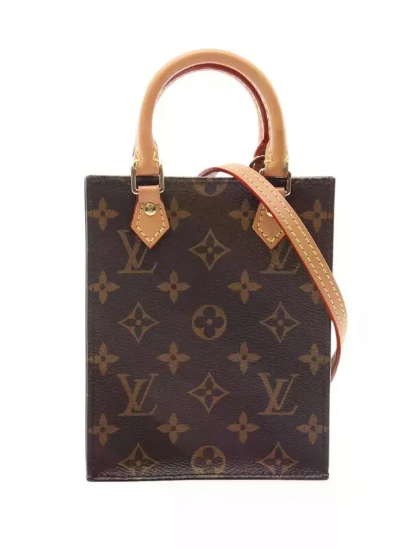 LOUIS VUITTON 2020 Monogram Petit Sac Plat Satchel - Brown