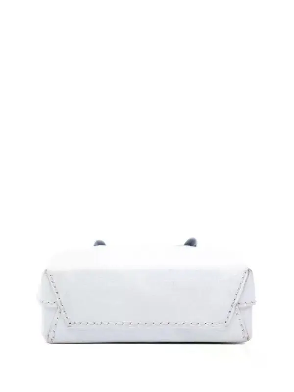 Balenciaga Mini Calfskin Logo Shopping Phone Holder Satchel - White