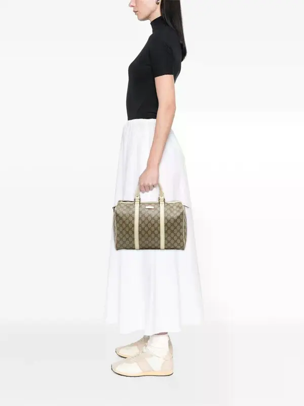 Gucci Gg Supreme Canvas Medium Boston Bag - White