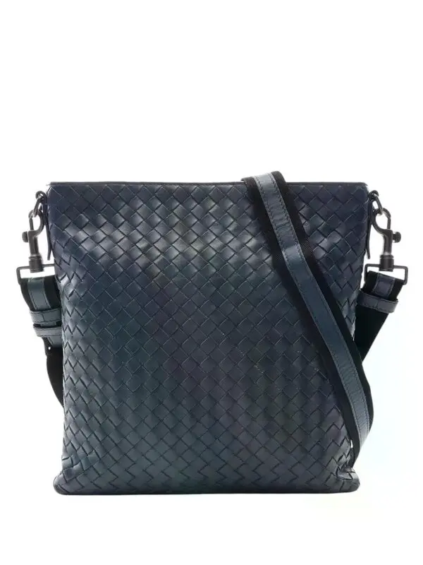 Bottega Veneta 2000-2007 Nappa Intrecciato Vn Crossbody Bag - Blue