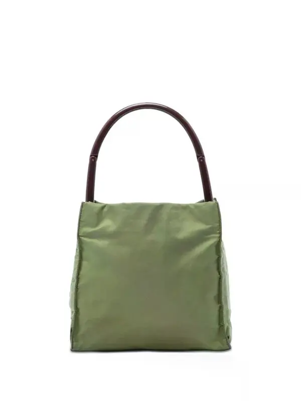Prada 2000-2013 Tessuto Enamel Top Handle Bag Handbag - Green