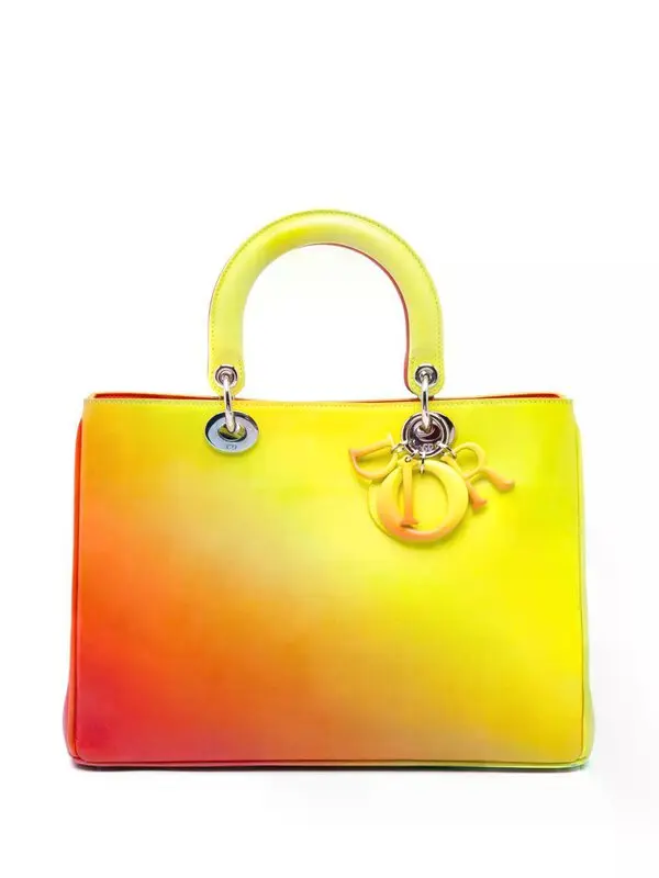 Dior 2013 Medium Gradient Calfskin Diorissimo Satchel - Yellow