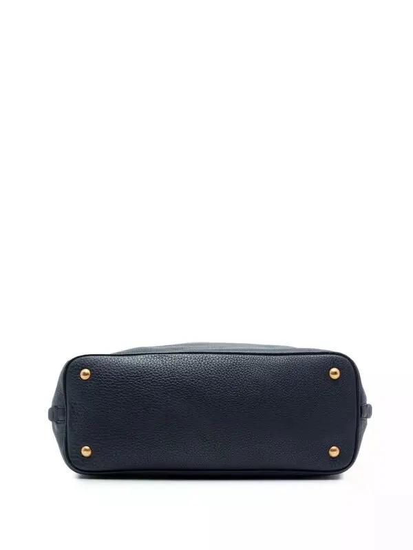 Prada Vitello Daino Convertible Tote Satchel - Blue