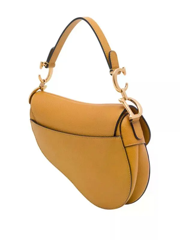 Dior Mini Grained Calfskin Saddle Bag Satchel - Brown