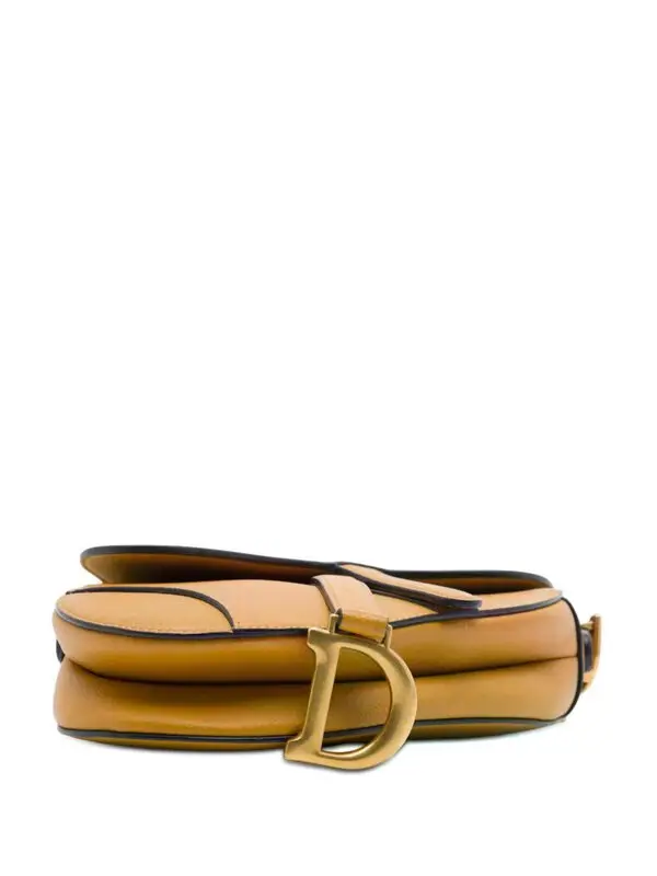 Dior Mini Grained Calfskin Saddle Bag Satchel - Brown
