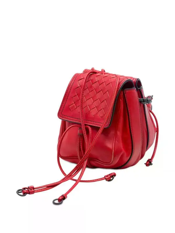 Bottega Veneta 2012-2026 Nappa Intrecciato Double Sided Flap Crossbody Bag - Red