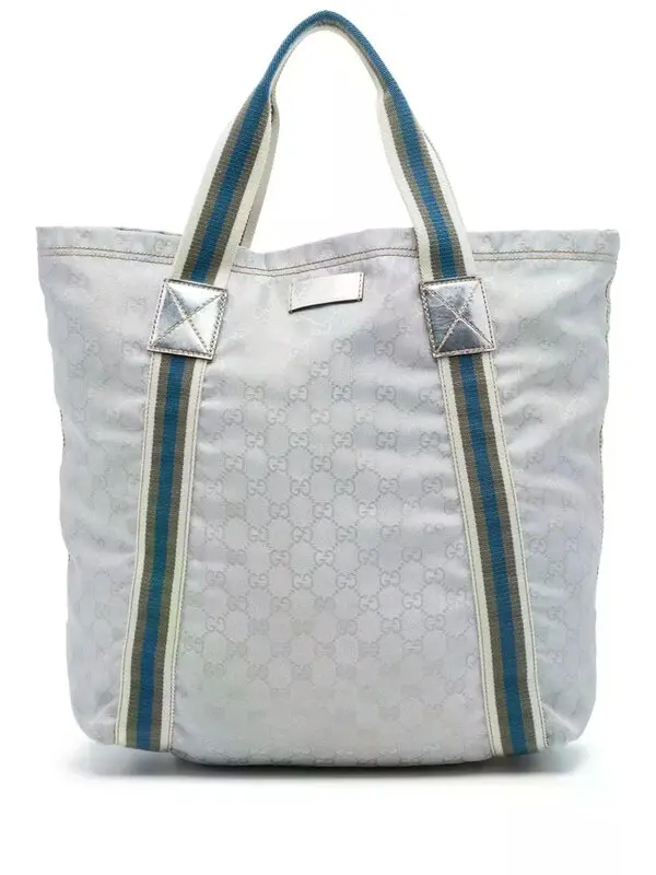 Gucci 2016-2026 Gg Canvas Web Tote Bag - Grey