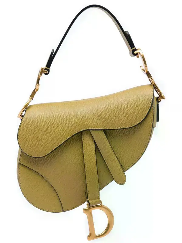 Dior 2019 Mini Grained Calfskin Saddle Bag Satchel - Green