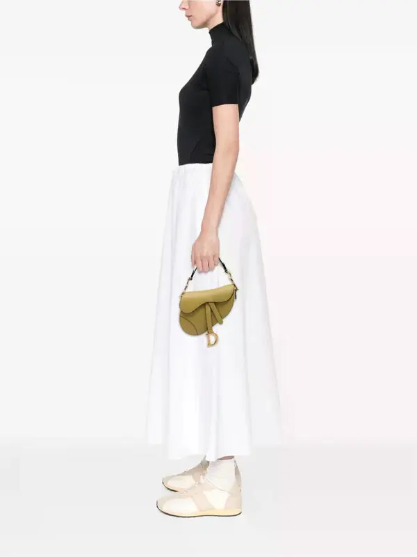 Dior 2019 Mini Grained Calfskin Saddle Bag Satchel - Green