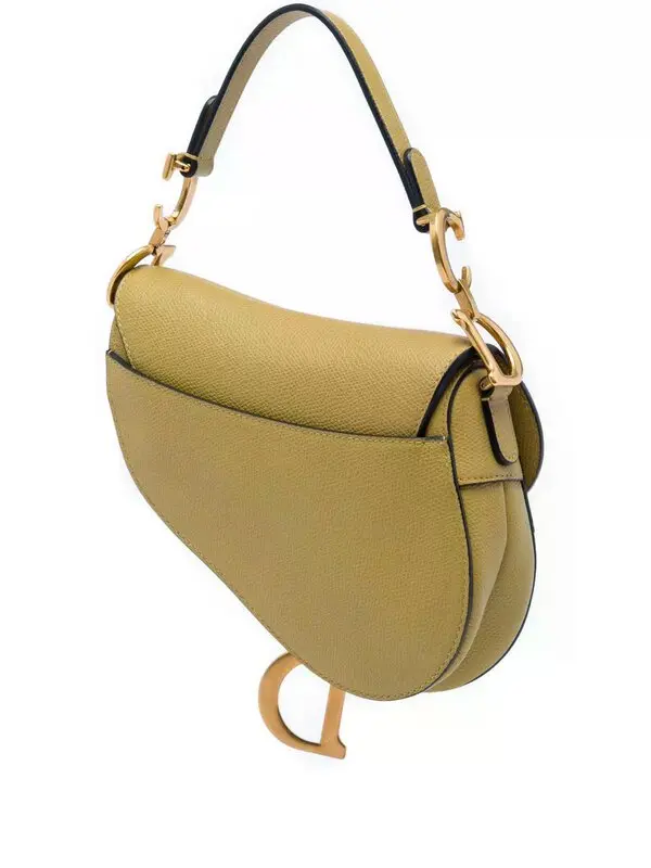 Dior 2019 Mini Grained Calfskin Saddle Bag Satchel - Green