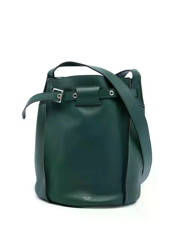 Celine 2017 Leather Big Bag Bucket Crossbody Bag - Green
