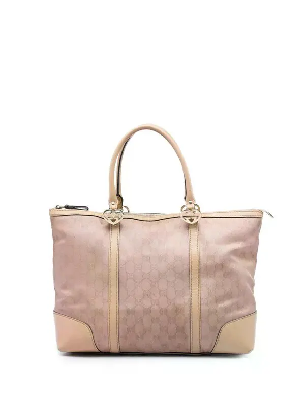 Gucci 2016-2026 Gg Metallic Canvas Lovely Tote Bag - Pink