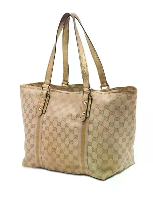 Gucci Large Gg Canvas Jolicoeur Tote Bag - Gold