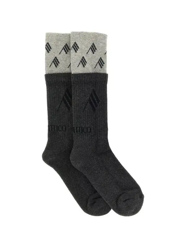 Attico Double-layer Logo-intarsia Socks