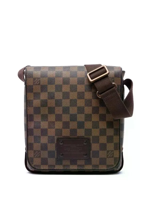 LOUIS VUITTON 2009 Damier Ebene Brooklyn Pm Crossbody Bag - Brown
