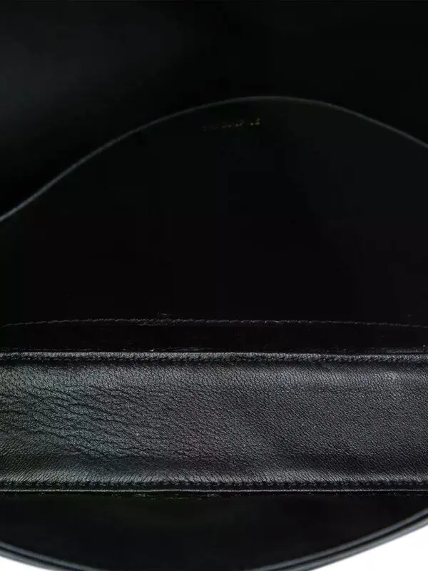 Celine 2021 Shiny Calfskin Triomphe Claude Shoulder Bag - Black