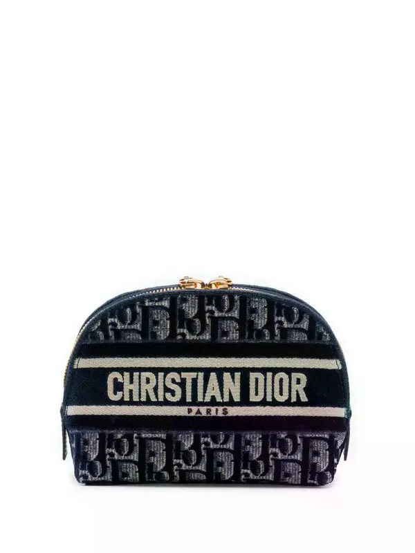 Dior 2021 Velvet Oblique Cosmetic Pouch - Blue