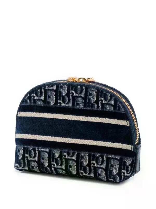 Dior Velvet Oblique Cosmetic Pouch - Blue