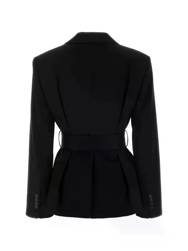 LANVIN Belted Long-sleeve Blazer - Black