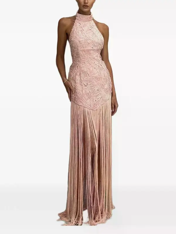 ATOIR Elle Fringed Textured-finish Maxi Dress