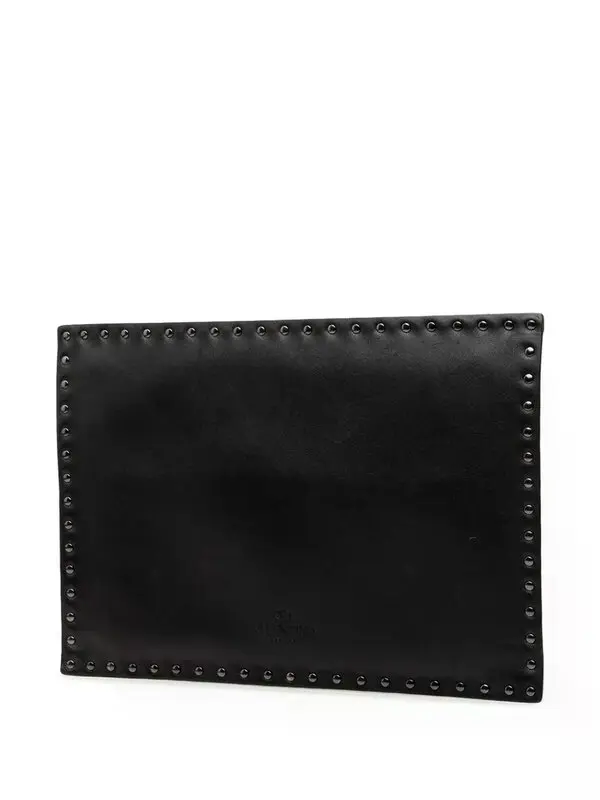 Valentino Garavani Leather Rockstud Untitled Envelope Clutch Bag