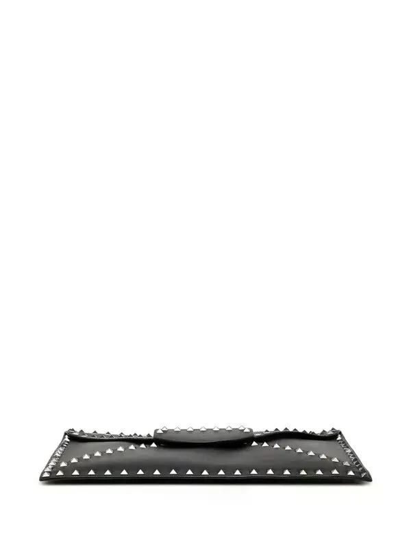 Valentino Garavani Leather Rockstud Untitled Envelope Clutch Bag