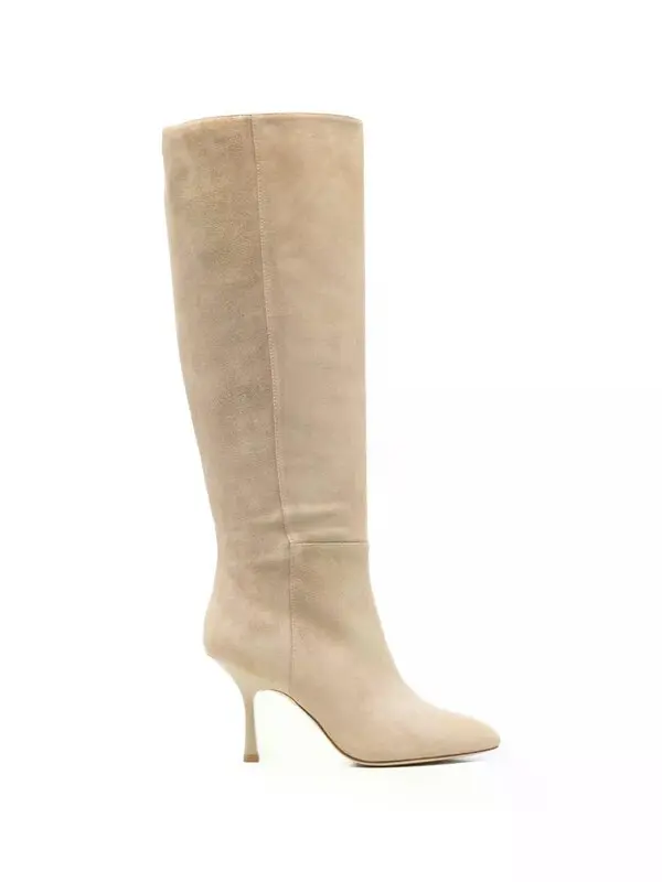STUART WEITZMAN Suede Pointed-toe Boots - Neutrals