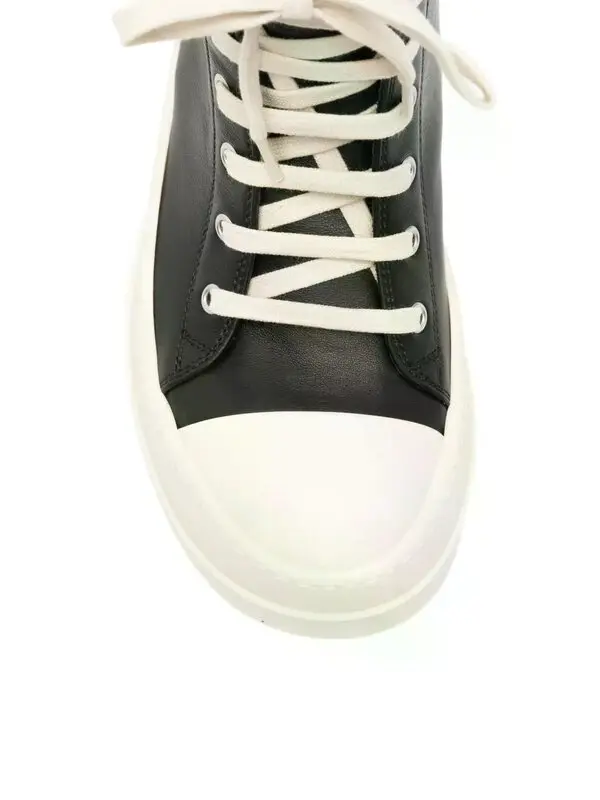 Rick Owens Leather High-top Sneakers - Black