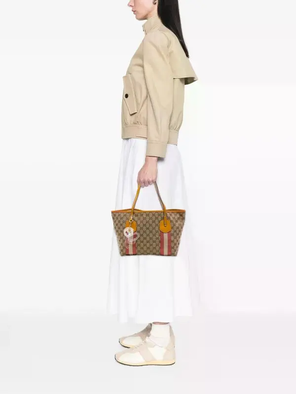 Gucci Gg Canvas Web Jolie Tote Bag - Neutrals