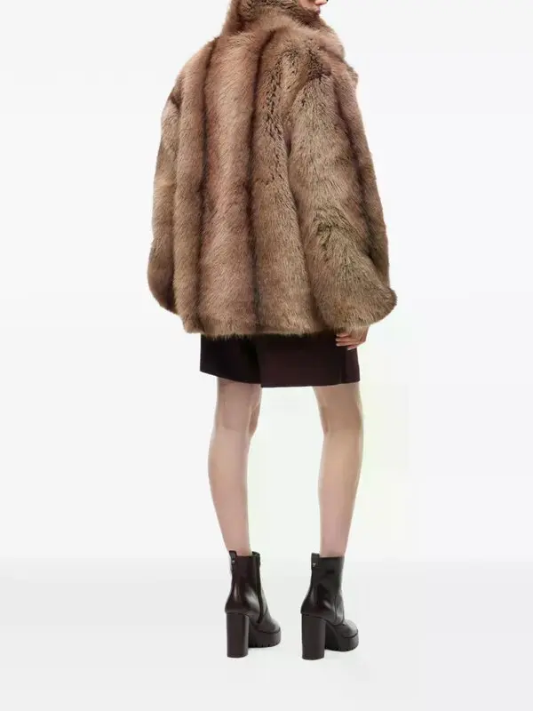 Pinko Faux-fur Notch-lapels Coat