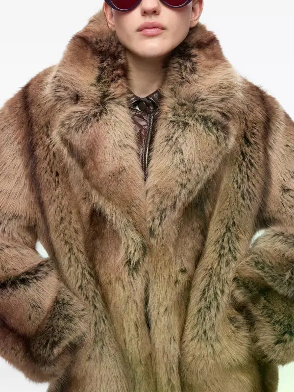 Pinko Faux-fur Notch-lapels Coat
