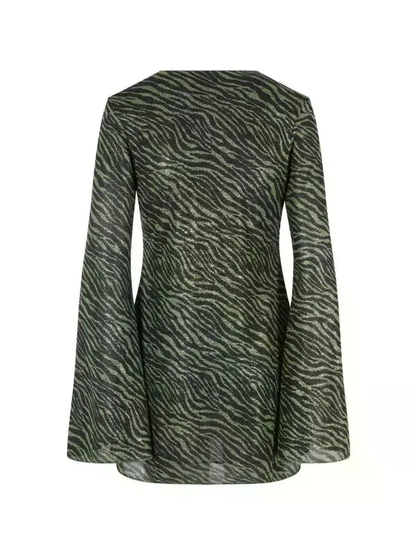 Oseree Animal-print Kaftan Dress - Black