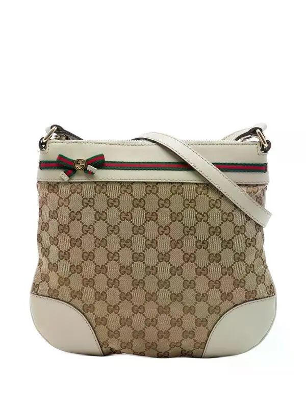 Gucci 2016-2026 Gg Canvas Web Mayfair Crossbody Bag - White