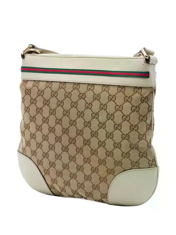Gucci Gg Canvas Web Mayfair Crossbody Bag - White