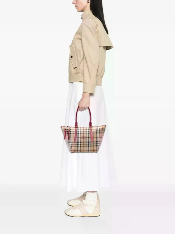 Burberry 2000-2017 Small Haymarket Check Coated Canvas Salisbury Tote Bag - Neutrals