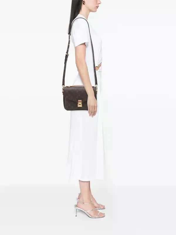LOUIS VUITTON Monogram Pochette Metis Satchel - Brown
