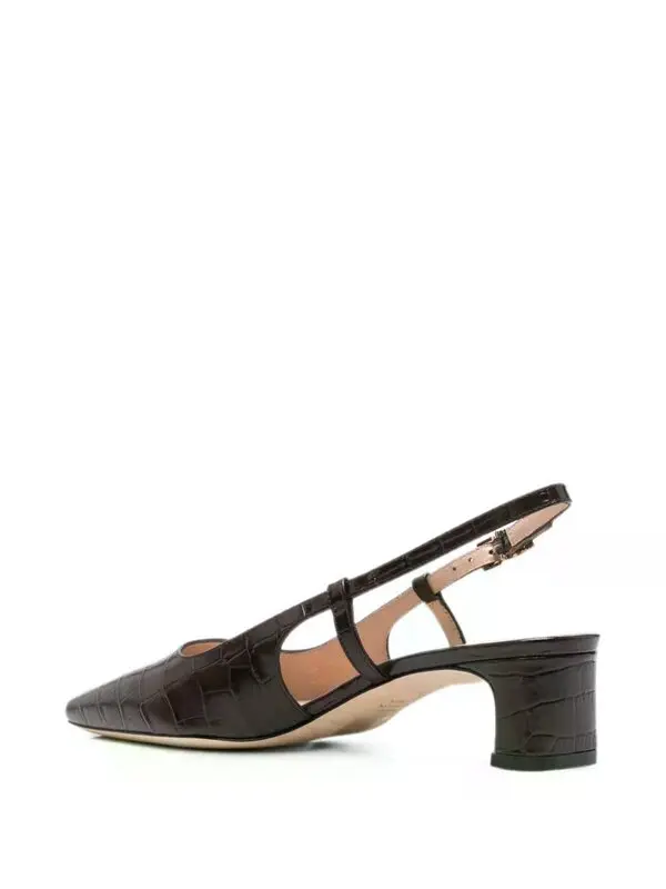 STUART WEITZMAN Croc-effect Slingback Pumps